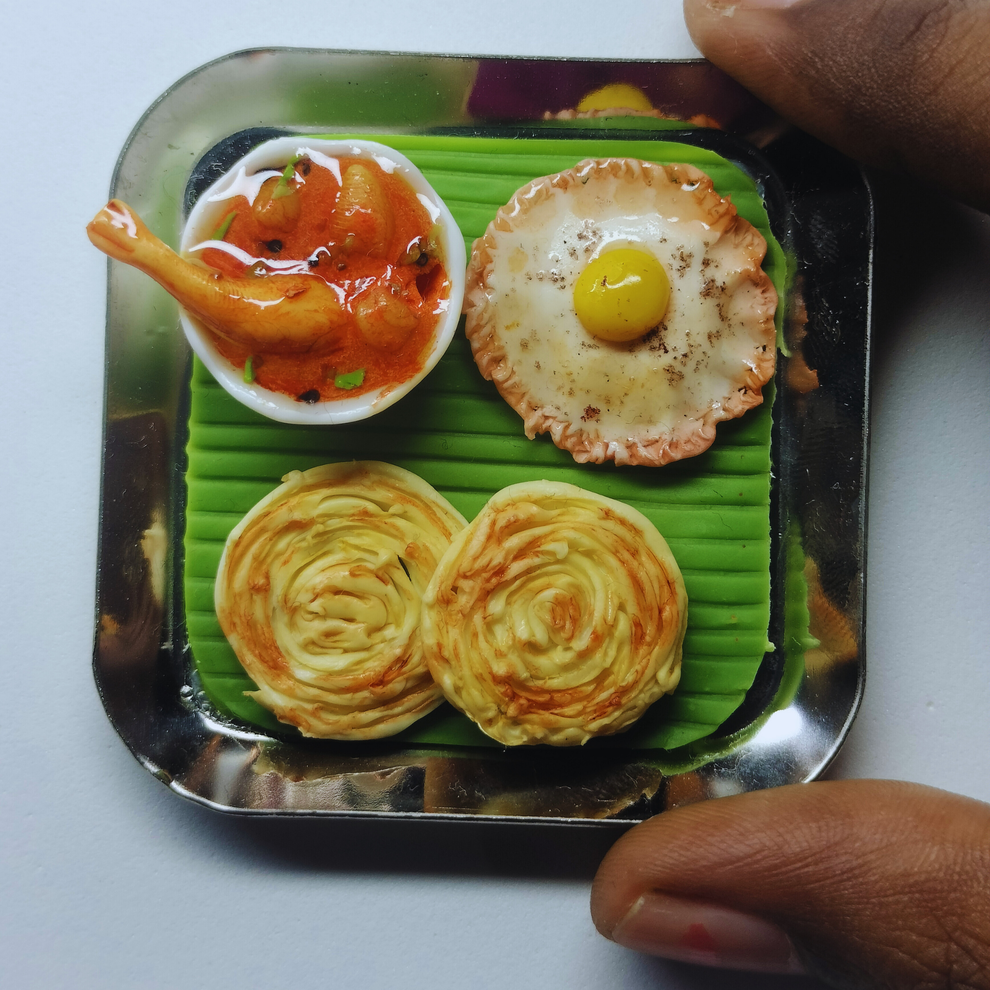 Miniature Parotta with Half Boil & Chicken Curry Magnet – The Minified